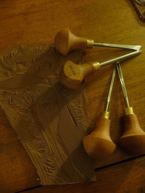 Les gouges - Belette Print, Linogravure