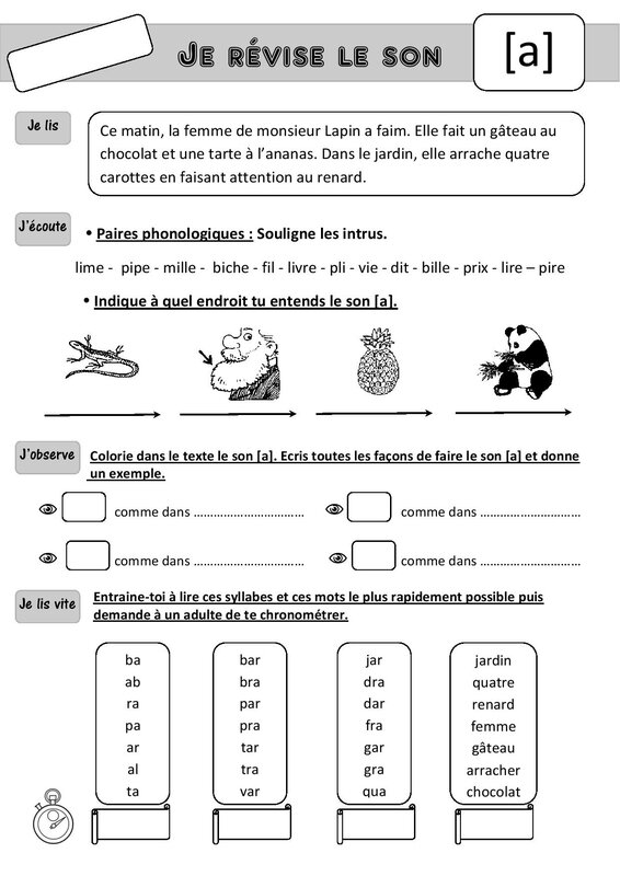 Fichier Je révise les sons CE2 - La classe de TruKbidule
